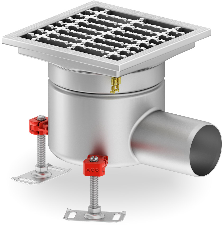 Siphons de sol et caniveaux en inox pour industrie alimentaire et cuisines